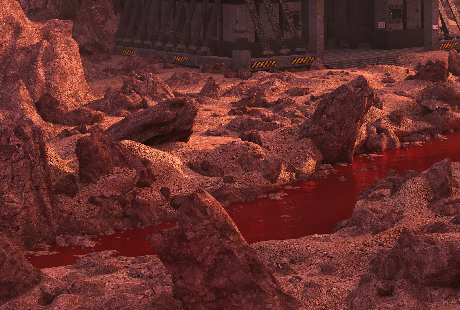 Scifi Machine Buildings Mars Environment 3D Model - TurboSquid 1802582