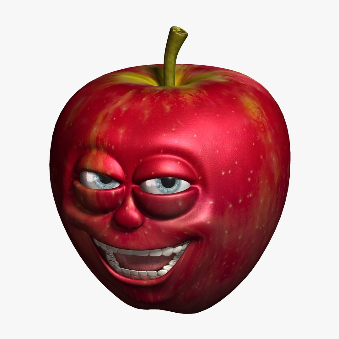 3d Apple Cartoon Model
