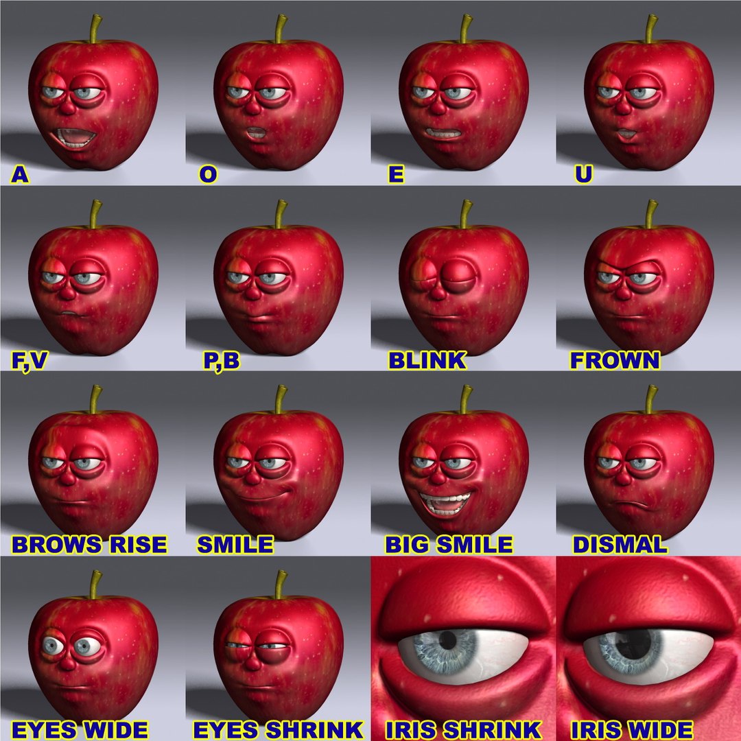 3d apple cartoon model