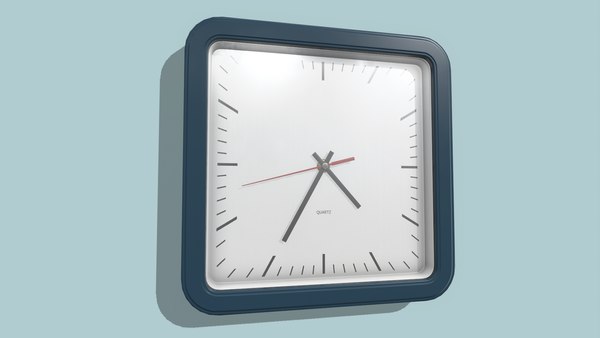 3D model low-poly wall clock - TurboSquid 1648452