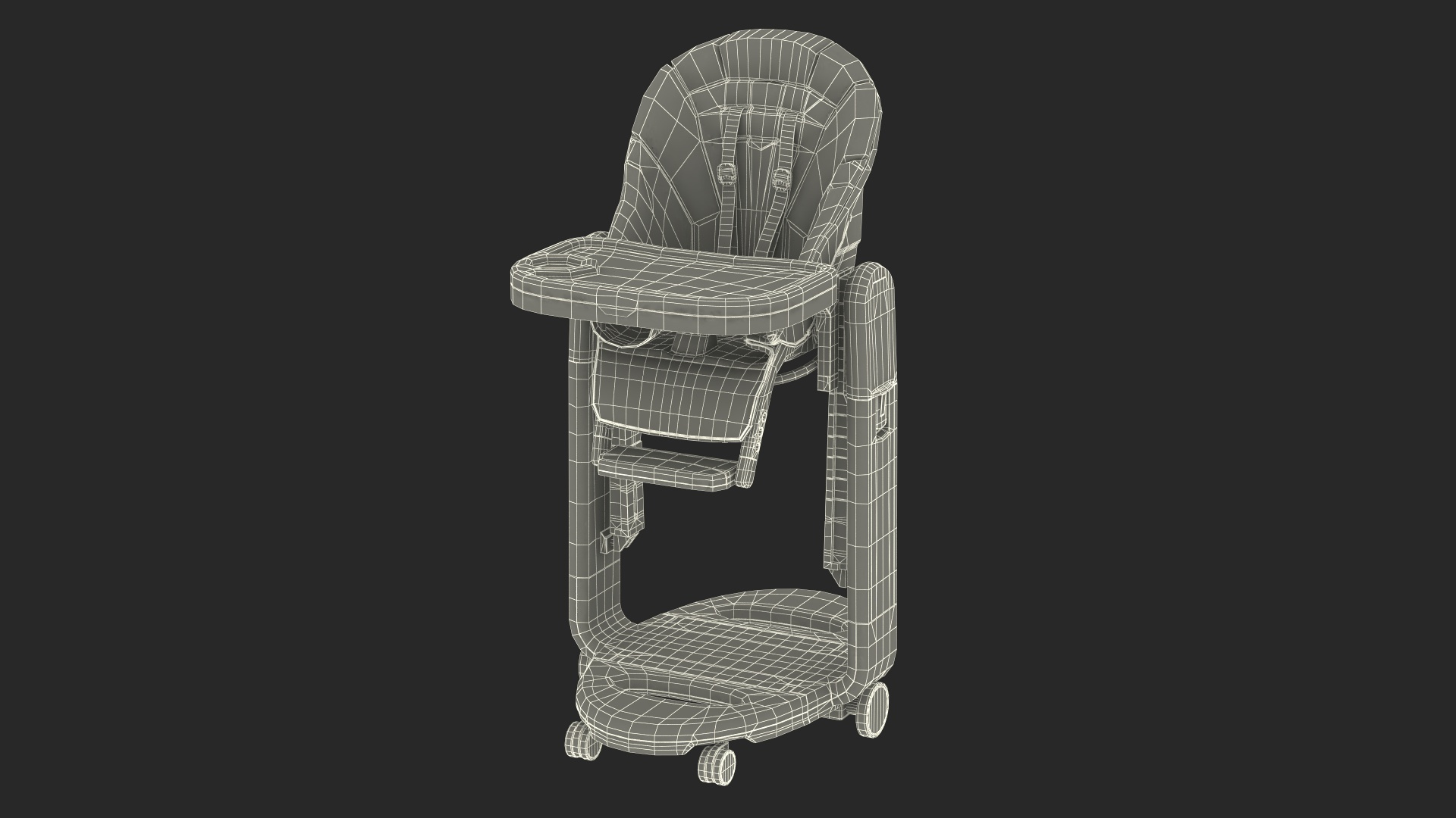 3D Folding High Chair Vertical Orange Rigged - TurboSquid 2168192