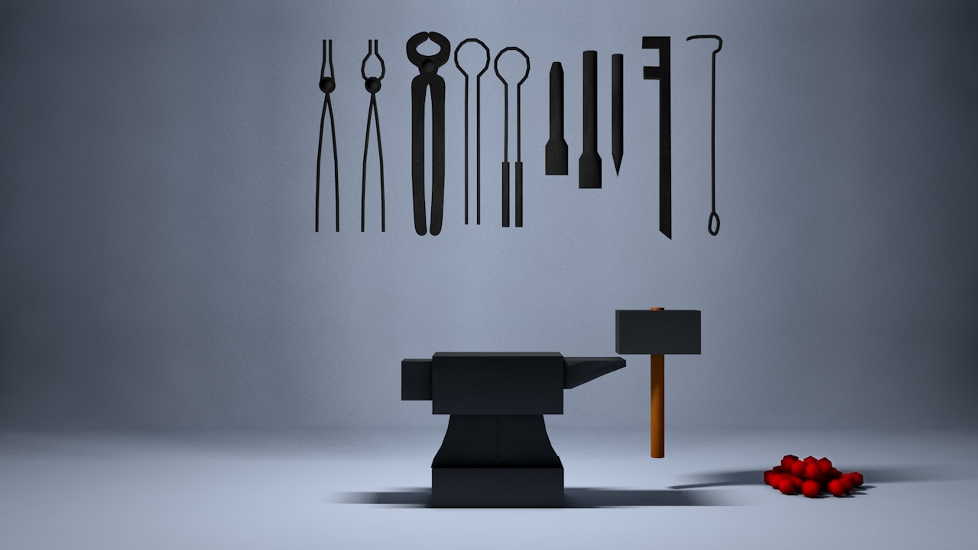 3D Set Blacksmith Tools - TurboSquid 1157916