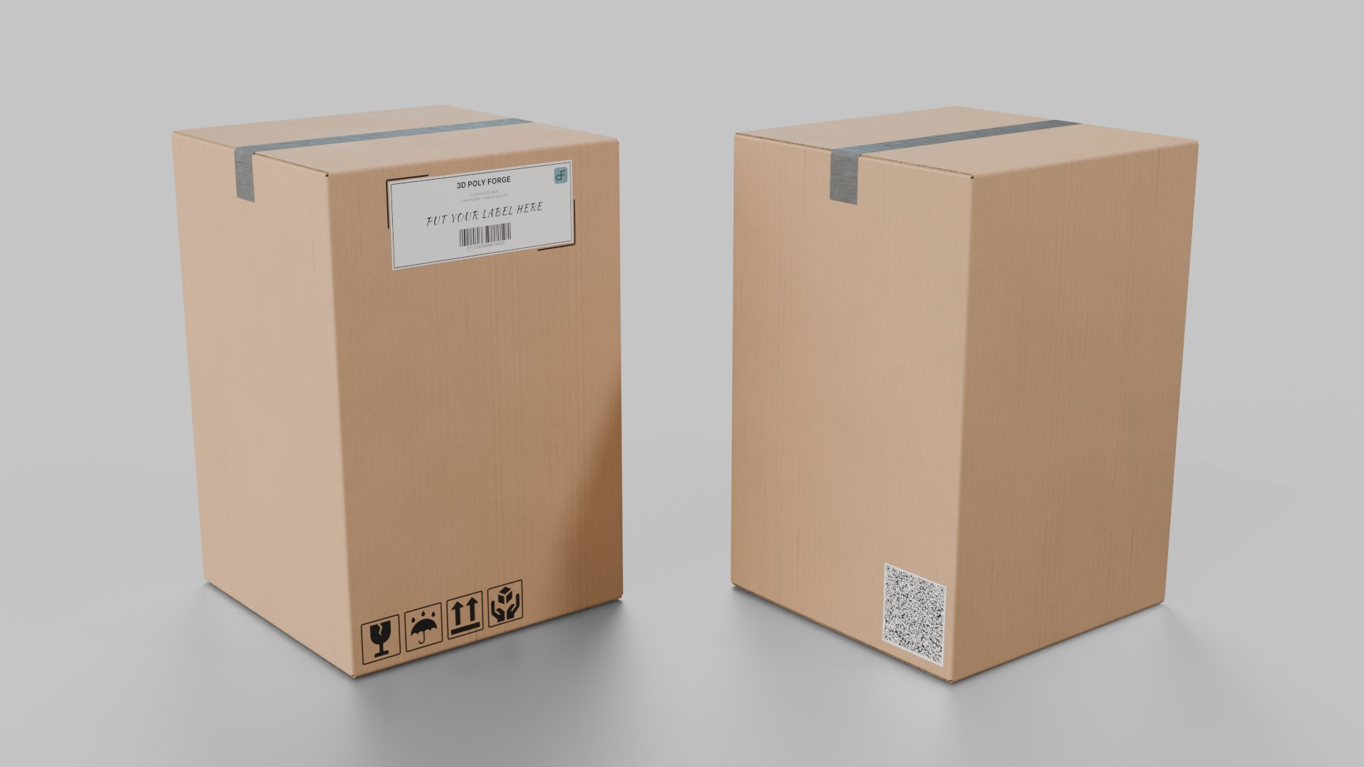 3D Cardboard Cube Deep Storage Box - Rigged And Fully Customizable ...