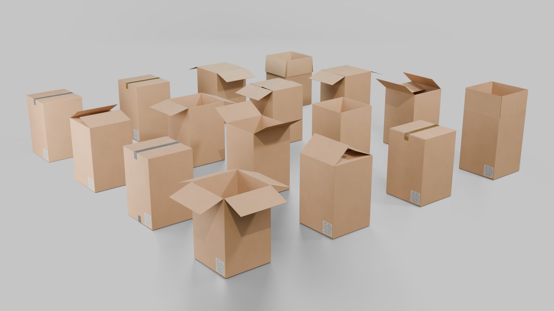 3D Cardboard Cube Deep Storage Box - Rigged And Fully Customizable ...