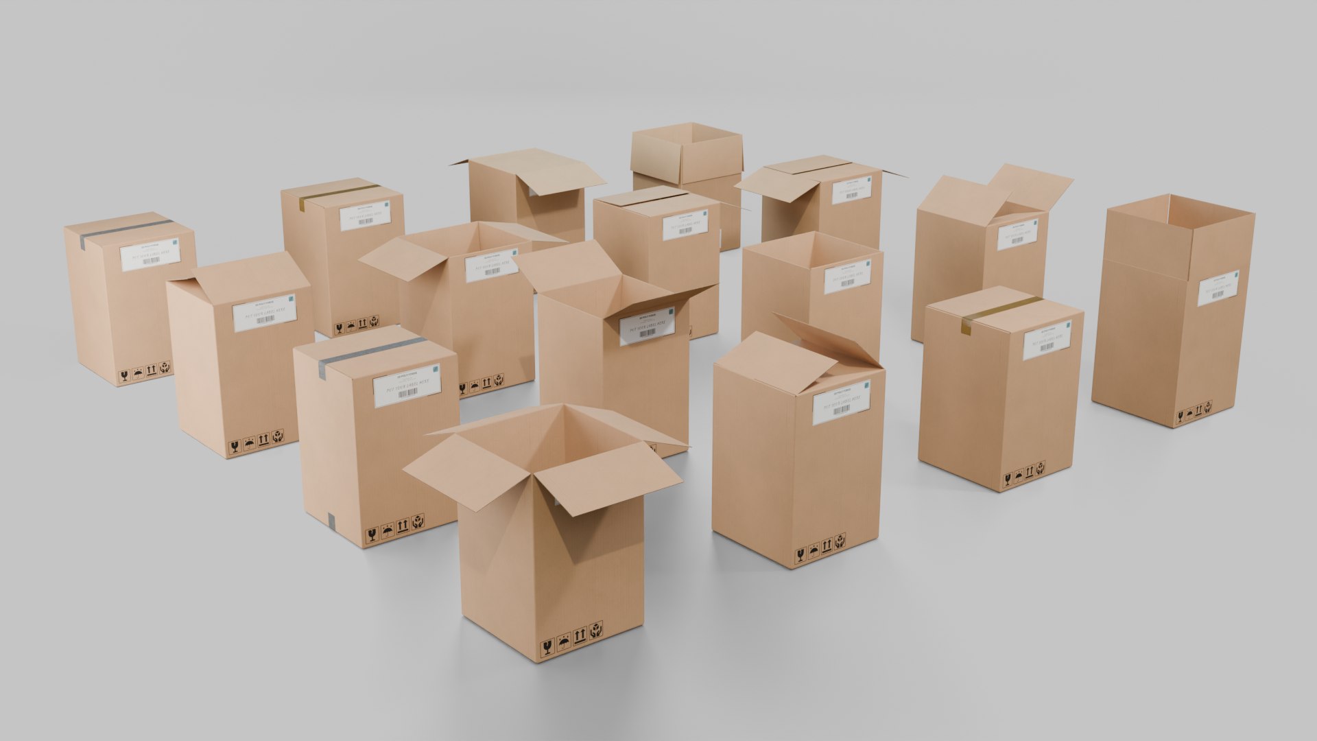 3D Cardboard Cube Deep Storage Box - Rigged And Fully Customizable ...