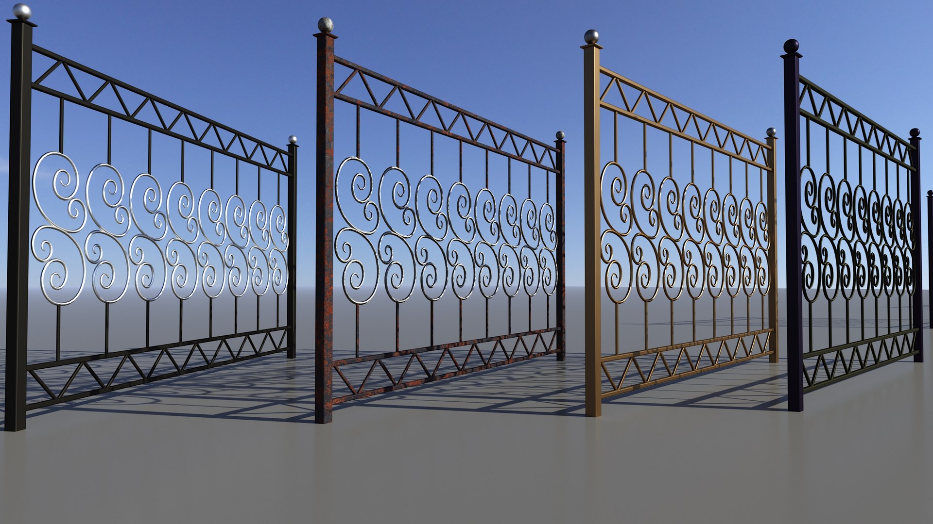 Iron Fence 3D Model - TurboSquid 1642594