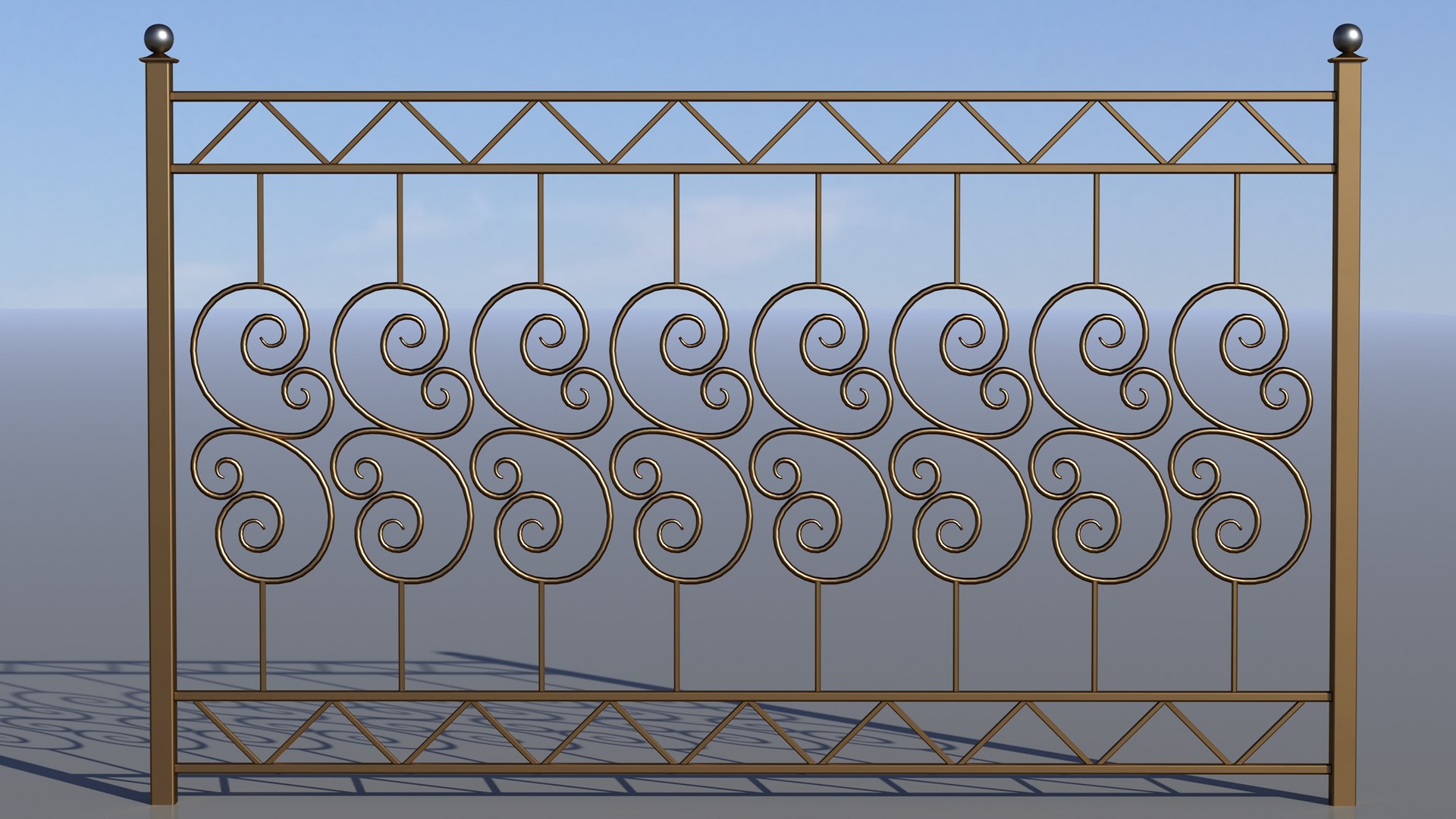 Iron Fence 3D Model - TurboSquid 1642594