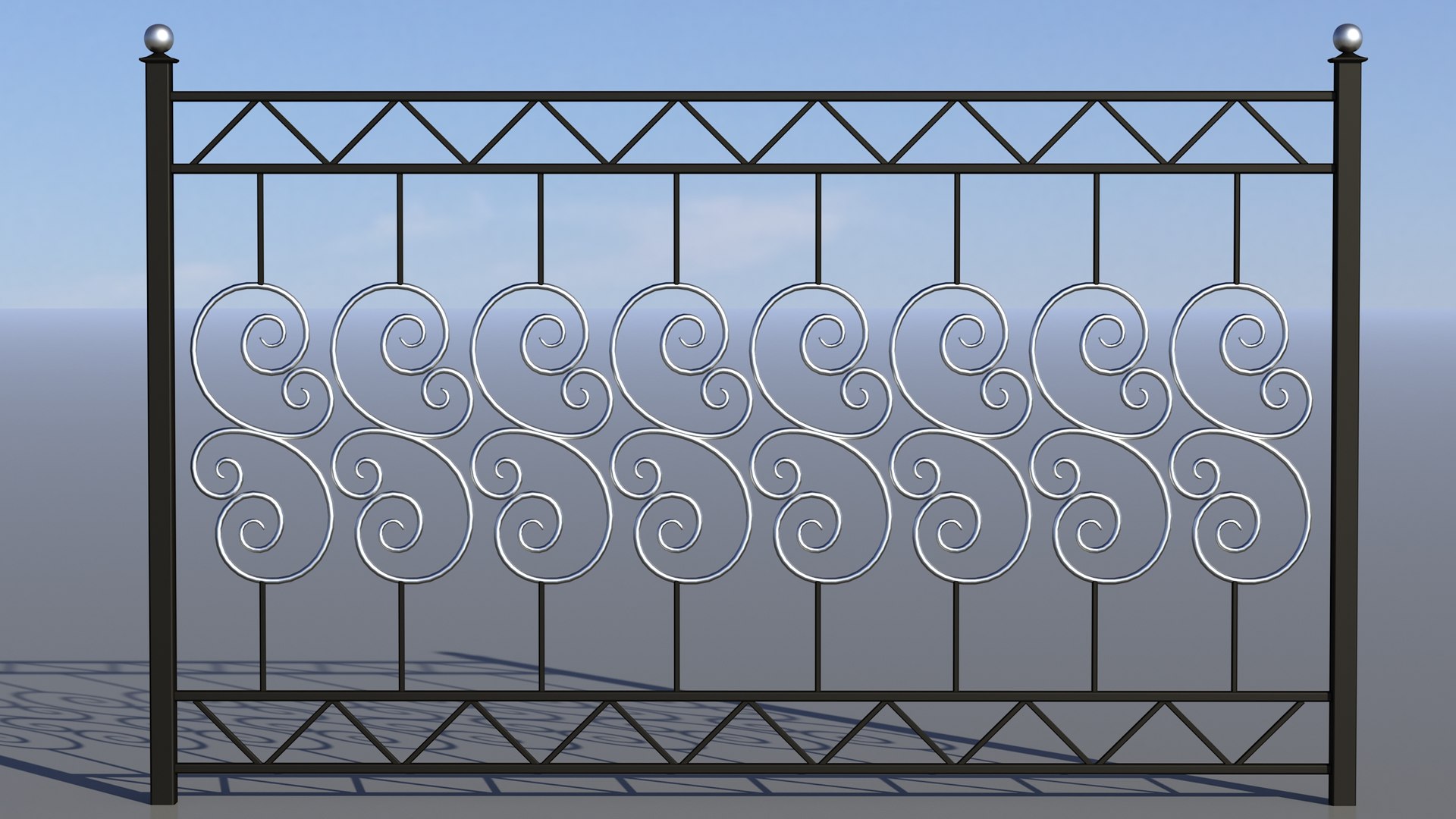 Iron Fence 3D Model - TurboSquid 1642594