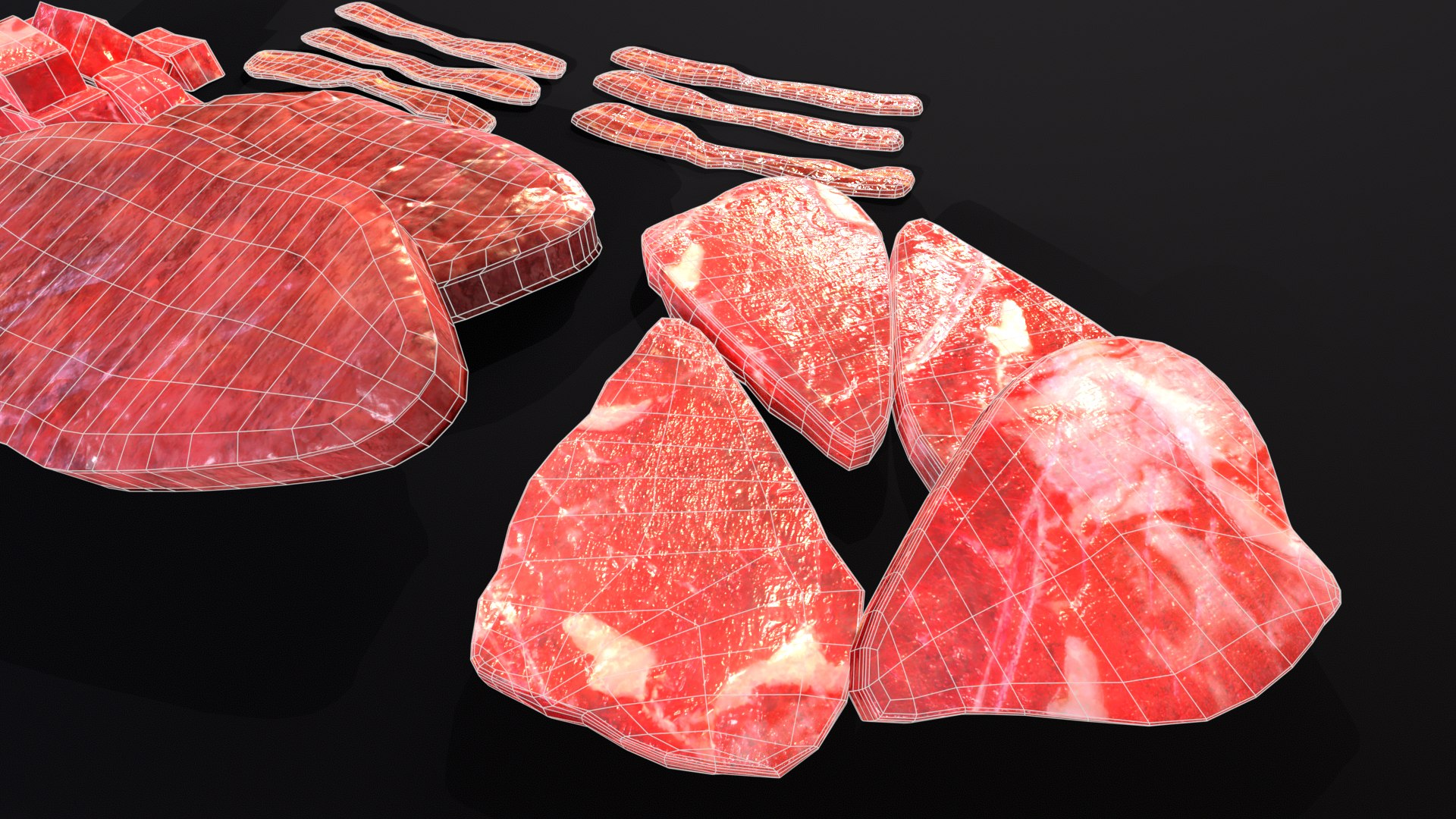 Raw Meat and Bacon 3D model - TurboSquid 2175275