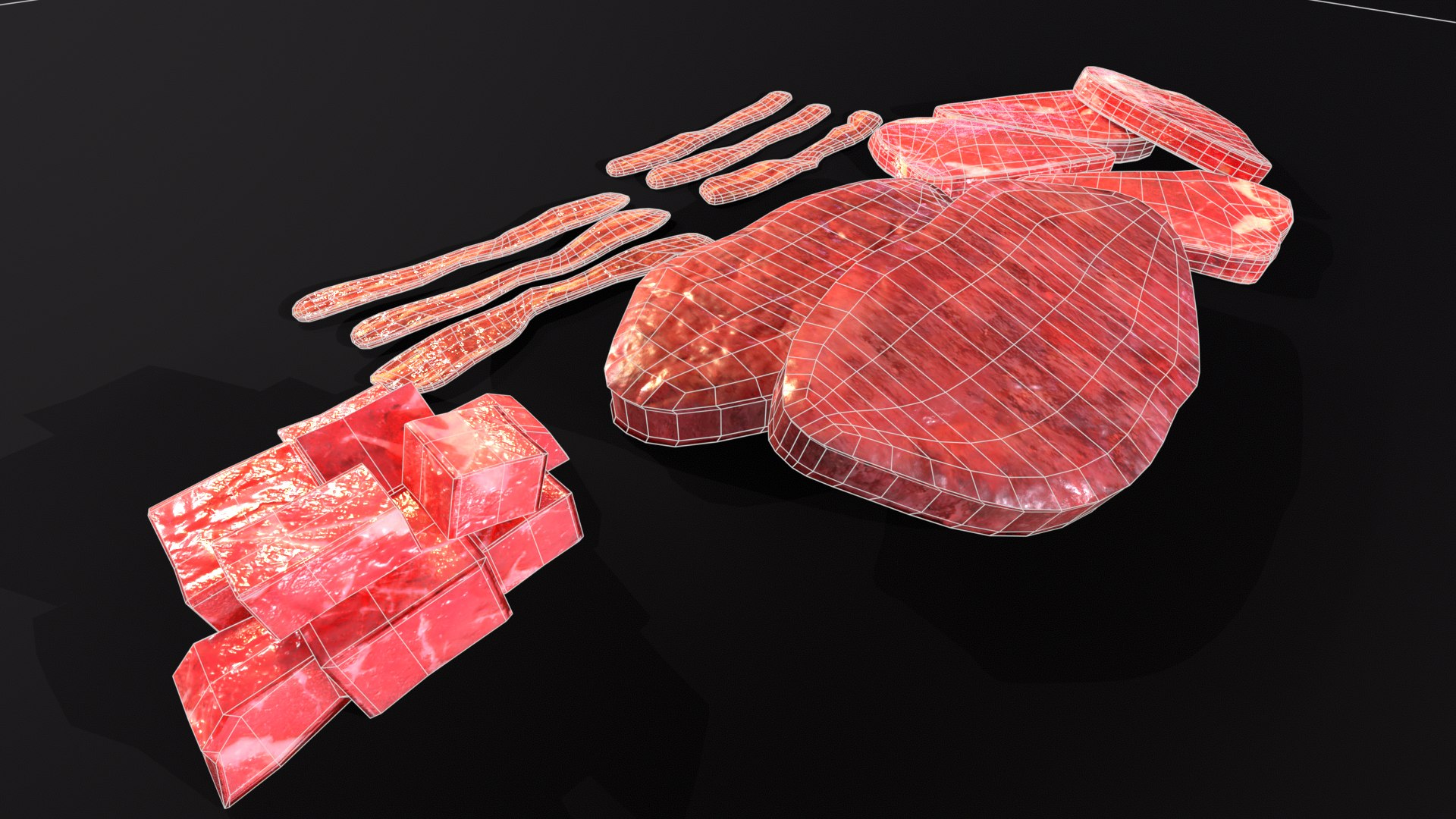 Raw Meat and Bacon 3D model - TurboSquid 2175275