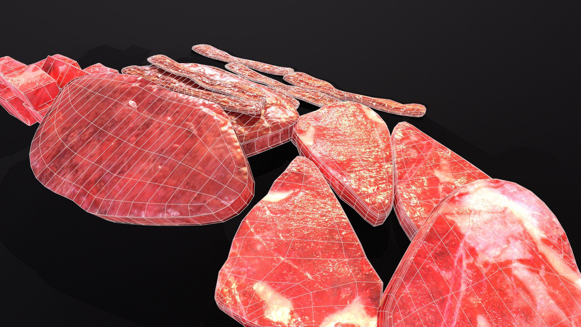 Raw Meat and Bacon 3D model - TurboSquid 2175275