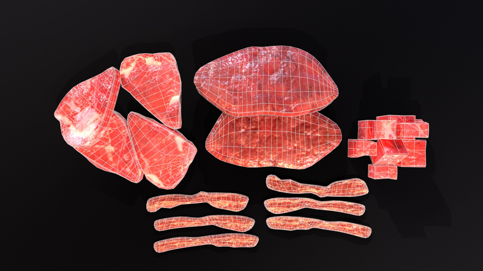 Raw Meat and Bacon 3D model - TurboSquid 2175275