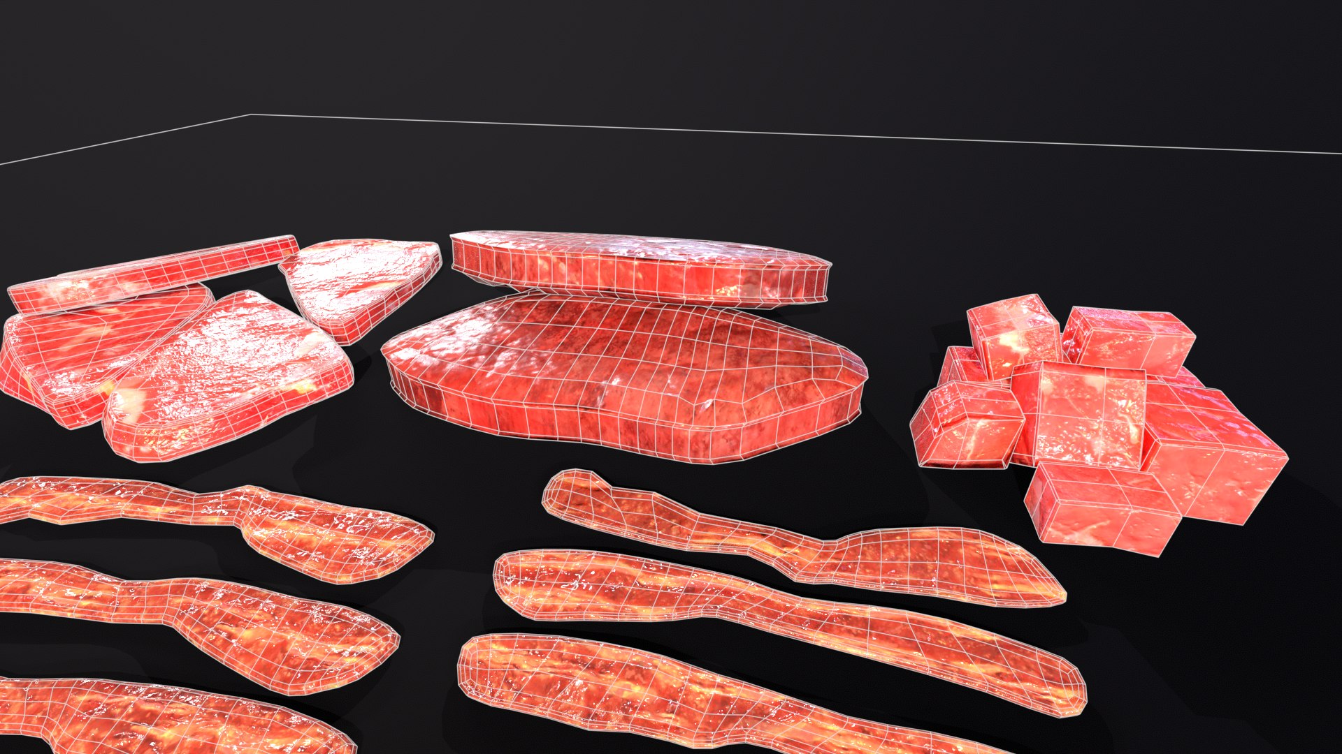 Raw Meat and Bacon 3D model - TurboSquid 2175275