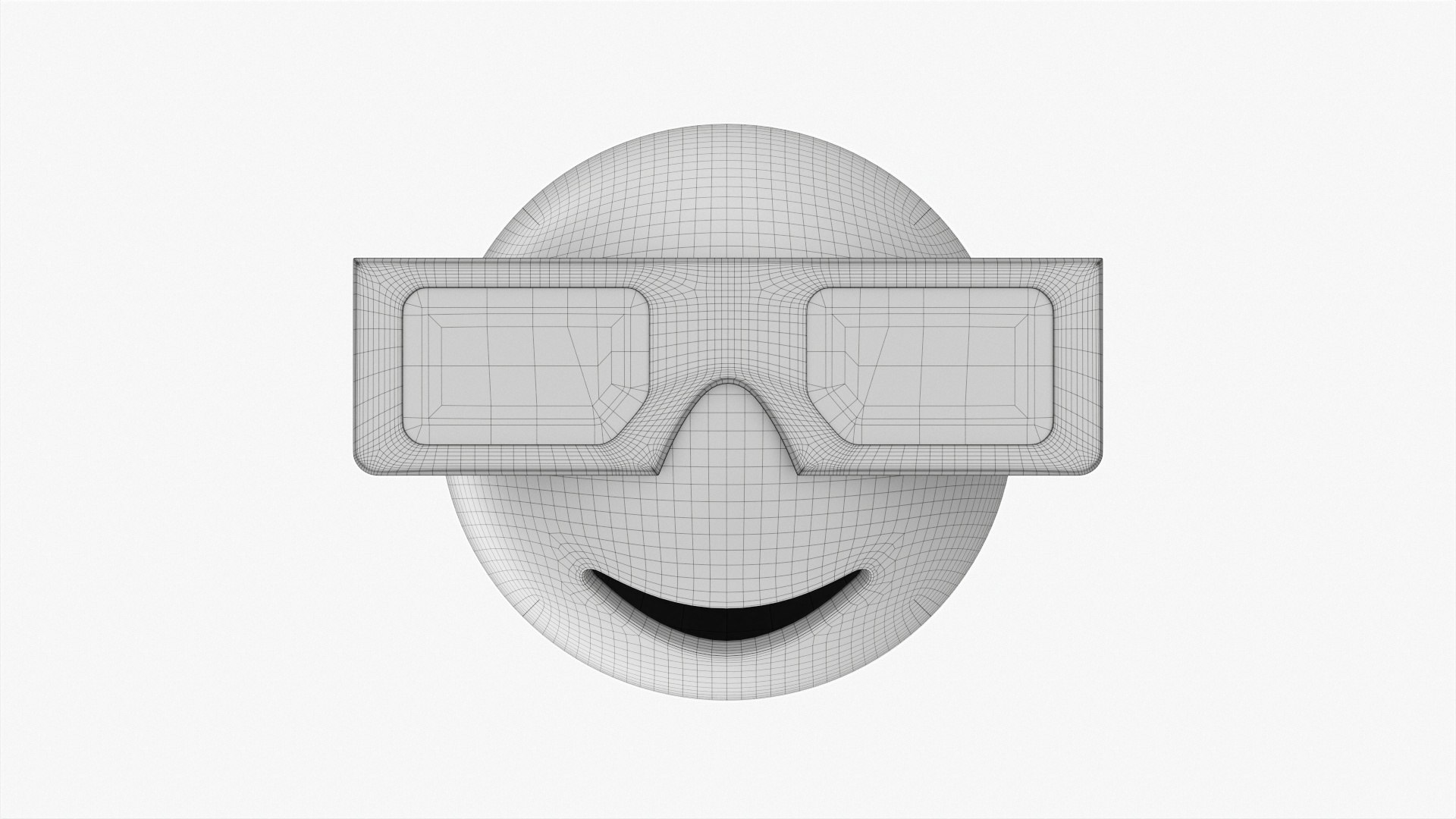 3D Emoji 081 Smiling with rectangular glasses - TurboSquid 1818126