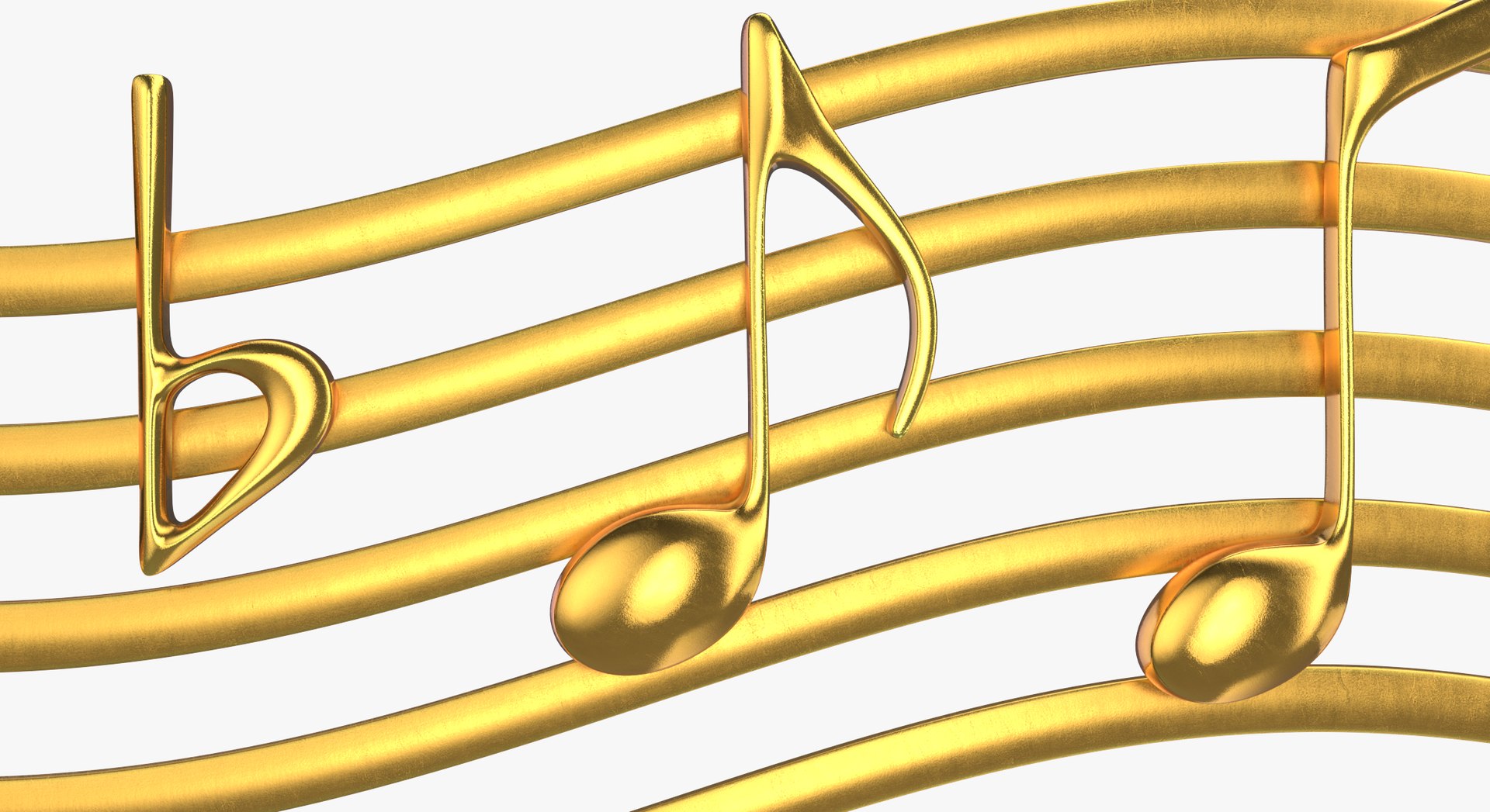 3D Golden Musical Notes PBR - TurboSquid 2417657