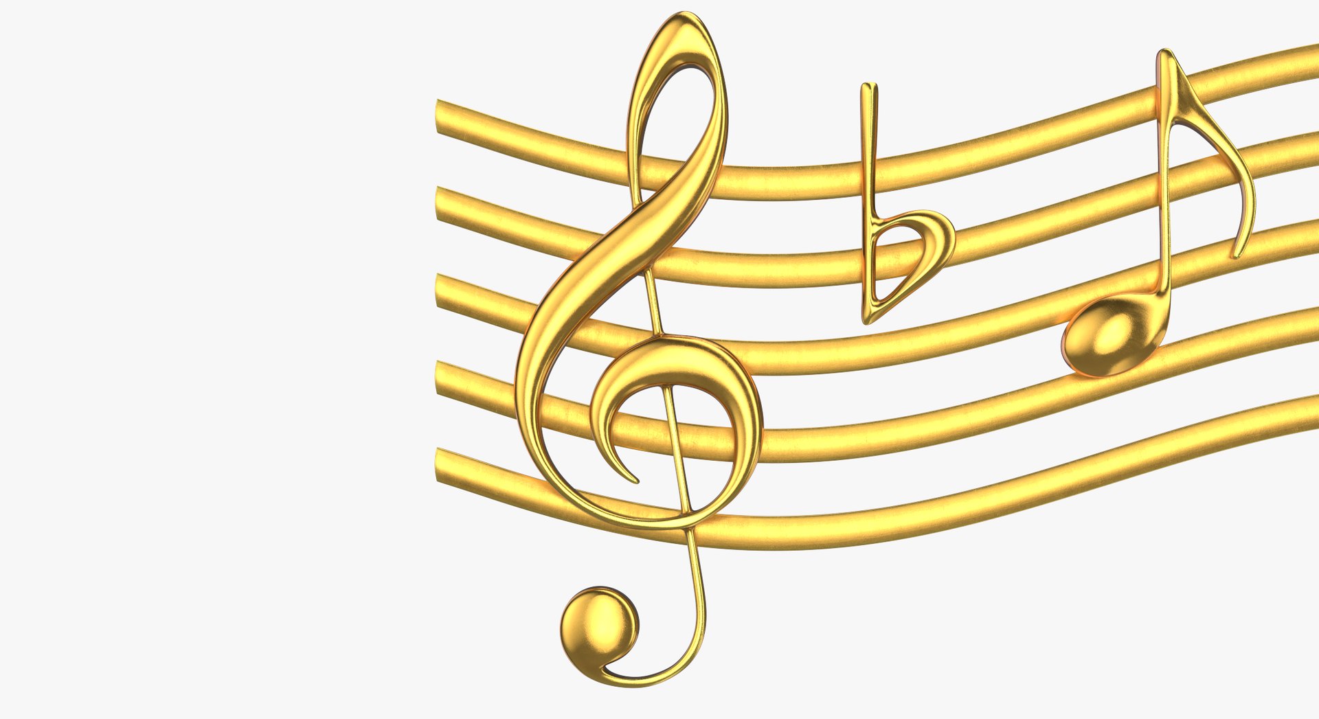 3D Golden Musical Notes PBR - TurboSquid 2417657