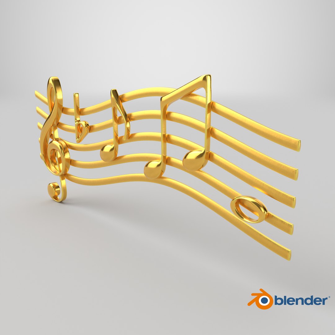3D Golden Musical Notes PBR - TurboSquid 2417657