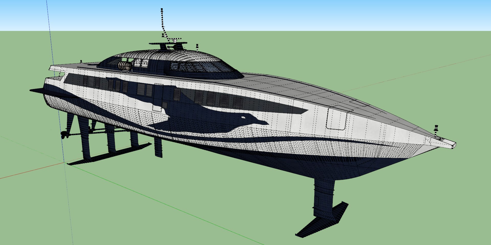 3D passenger hydrofoil boat model - TurboSquid 1534243