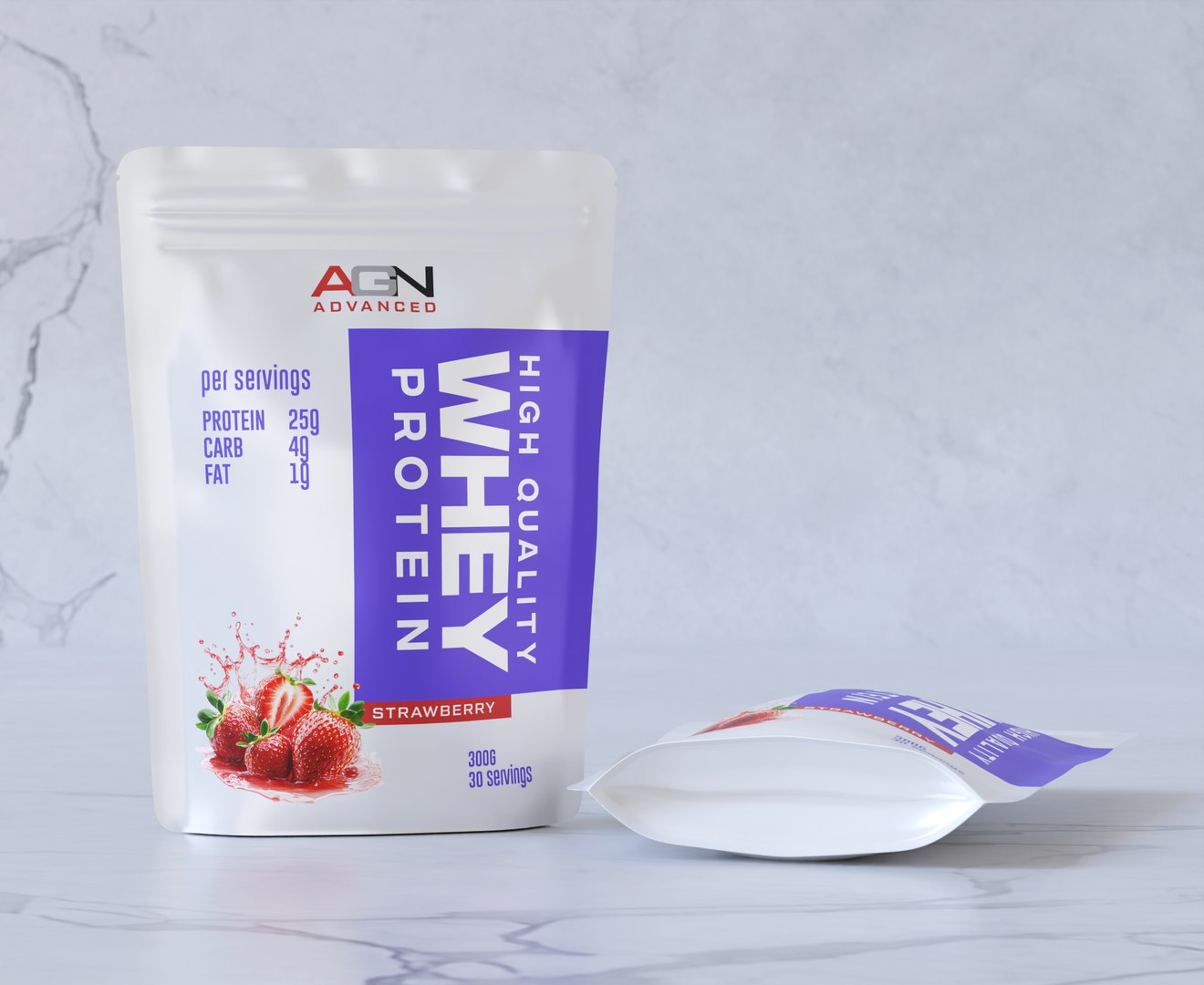 Whey Protein Pouch 3D Model - TurboSquid 2413107