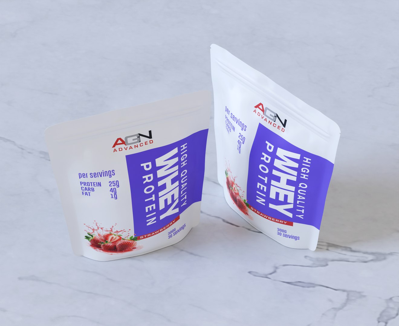 Whey Protein Pouch 3D Model - TurboSquid 2413107