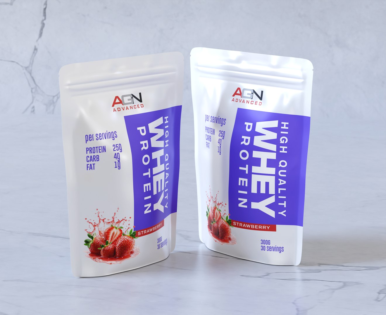 Whey Protein Pouch 3D Model - TurboSquid 2413107