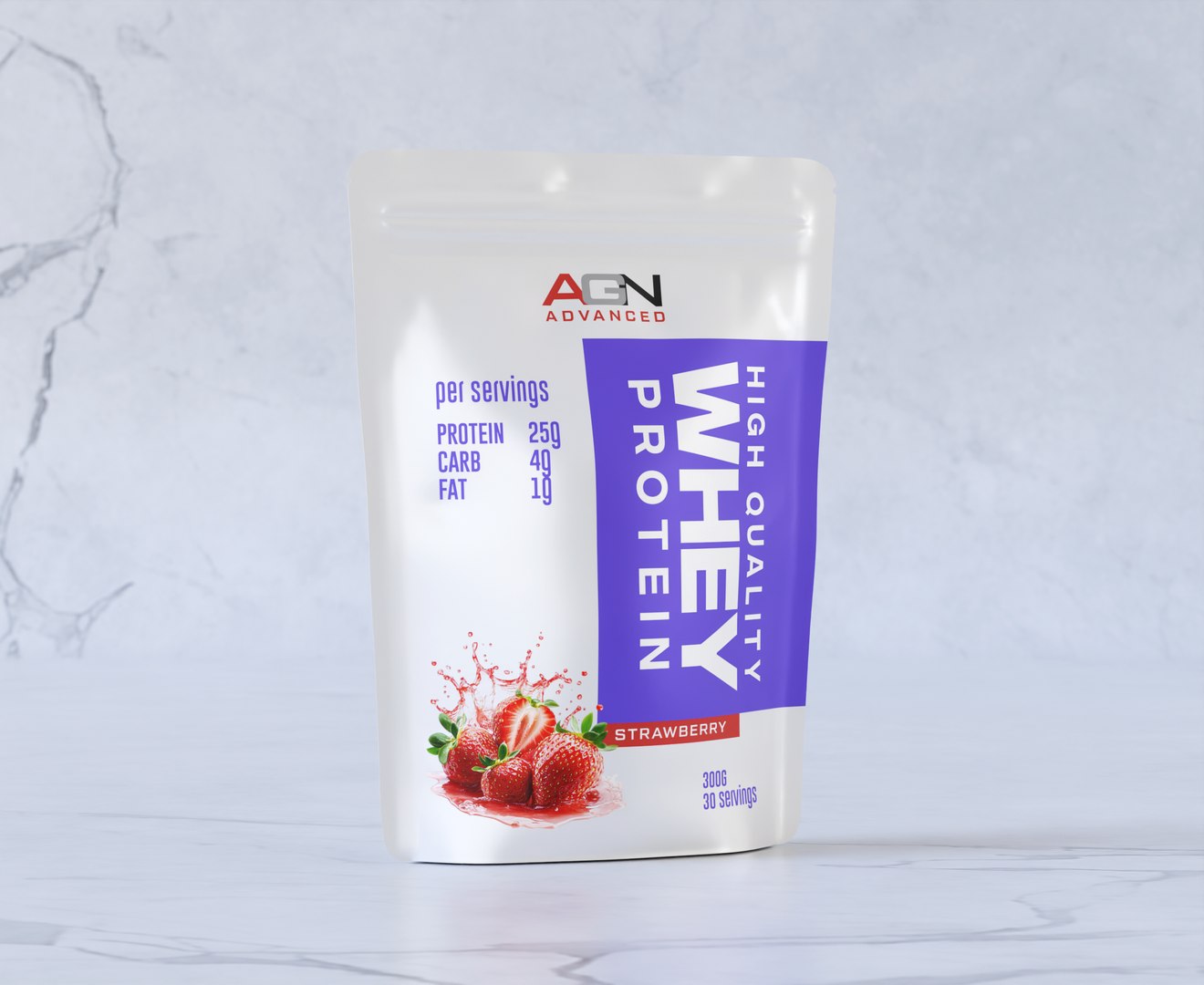 Whey Protein Pouch 3D Model - TurboSquid 2413107