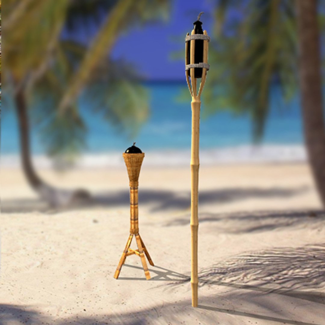 Wooden Torches Light 3d 3ds