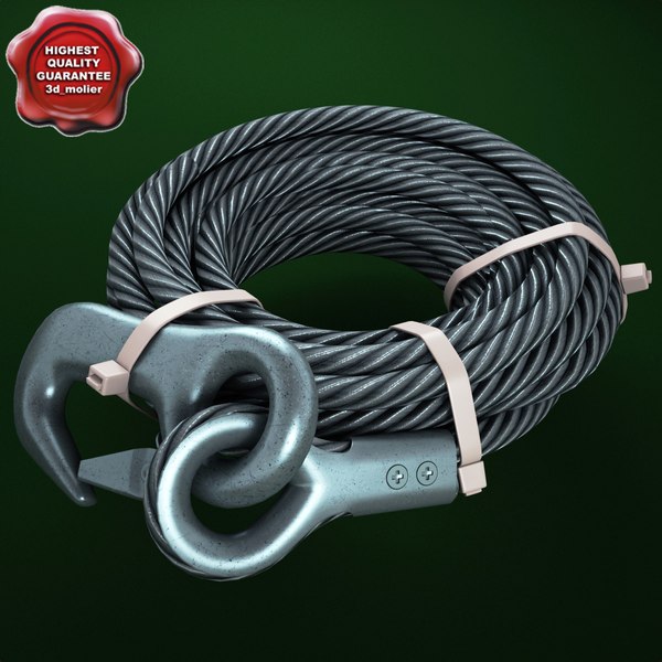 Tow trailer strap cable 3D model - TurboSquid 1284659