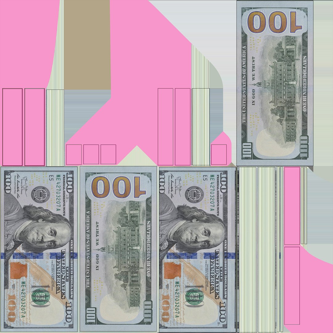 100 Dollar Note Currency Bundle AR VR PBR 3D Model - TurboSquid 2007466