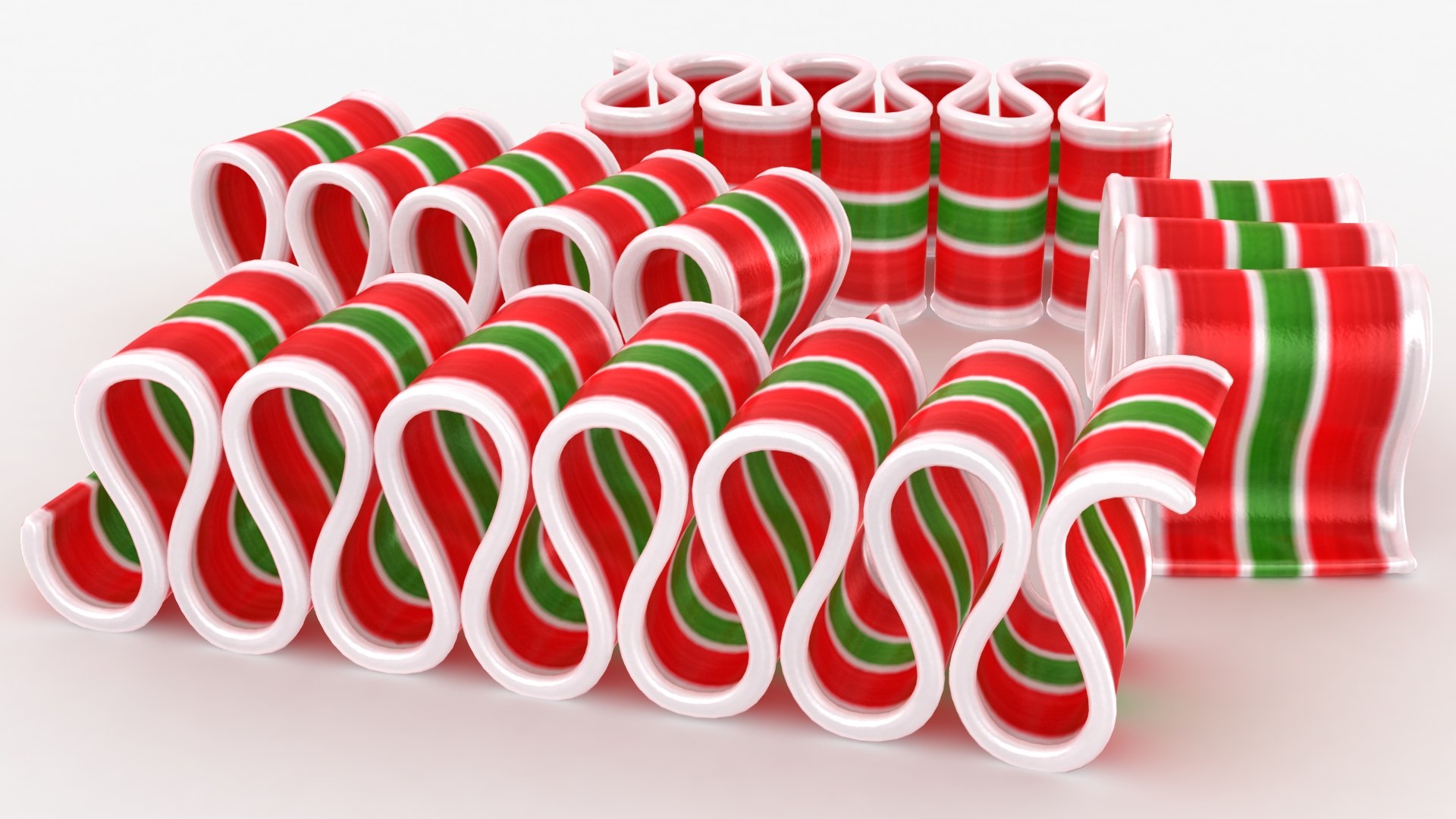 3D Realistic Christmas Ribbon Candy - TurboSquid 1473490