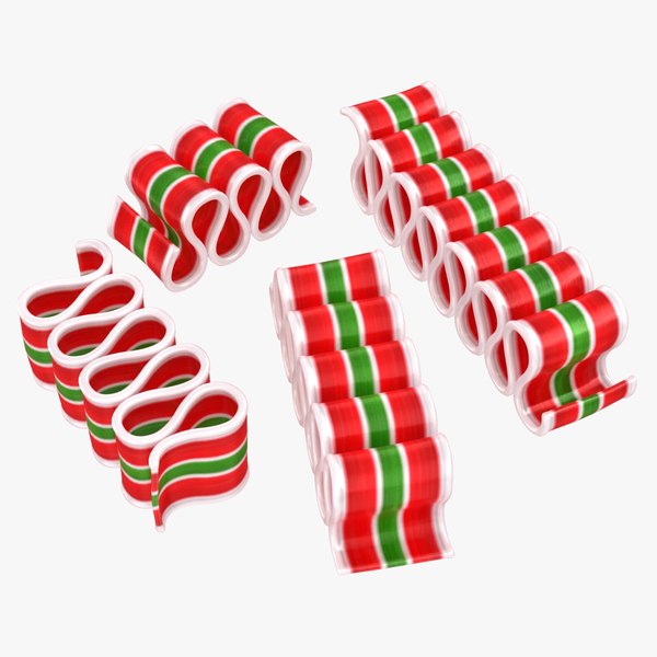 3D realistic christmas ribbon candy - TurboSquid 1473490