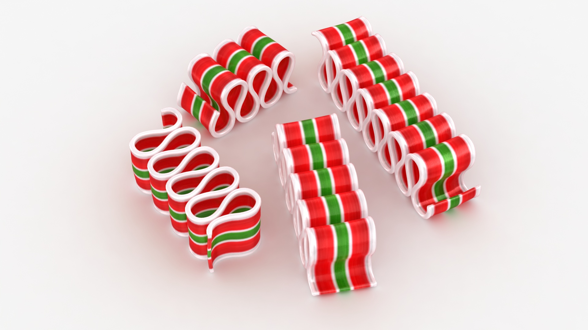 3D Realistic Christmas Ribbon Candy - TurboSquid 1473490