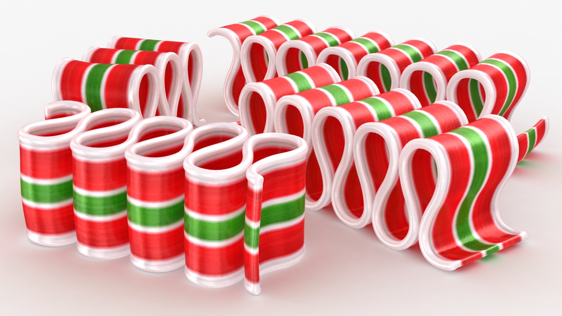 3D Realistic Christmas Ribbon Candy - TurboSquid 1473490