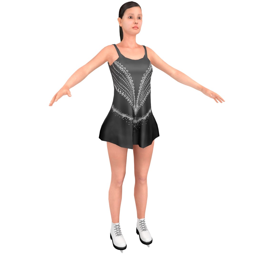 3D female figure skater model - TurboSquid 1312319