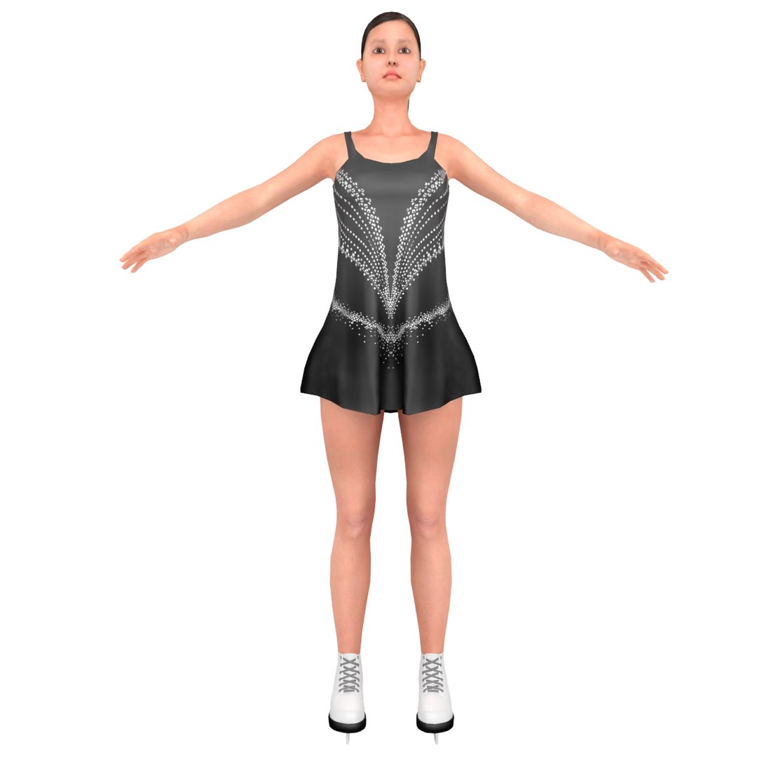 3D Female Figure Skater Model - TurboSquid 1312319