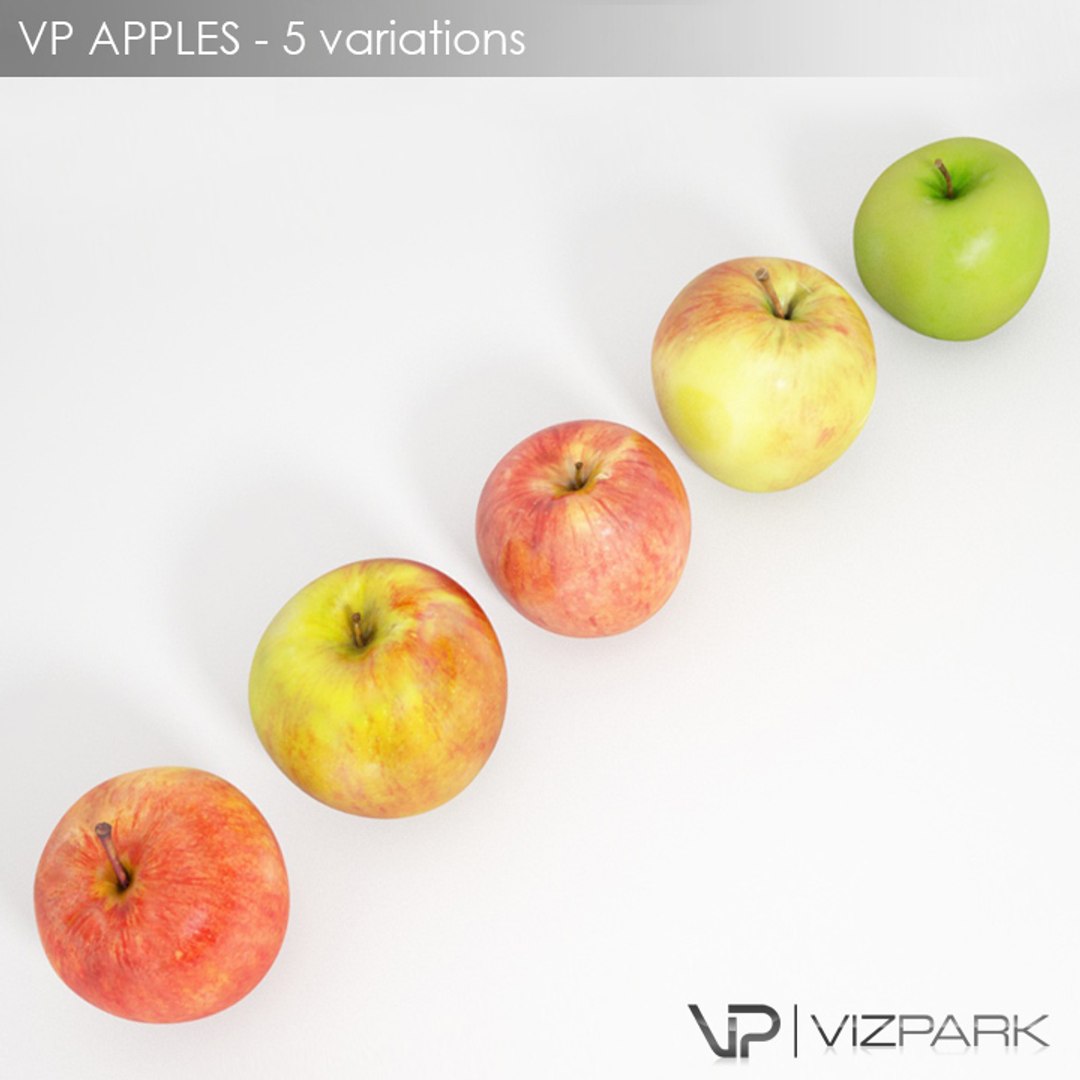 3d Apples Fruit Realistic