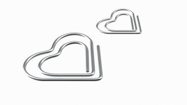 3D Paper Clip Heart Shape Metal model - TurboSquid 1861538