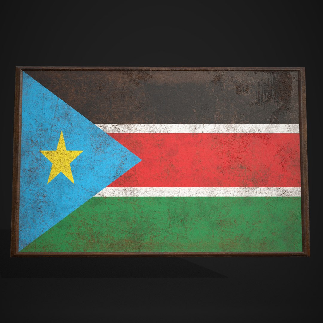 3D Old Picture Frame With South Sudan Flag - Game Ready PBR Low-poly 3D ...