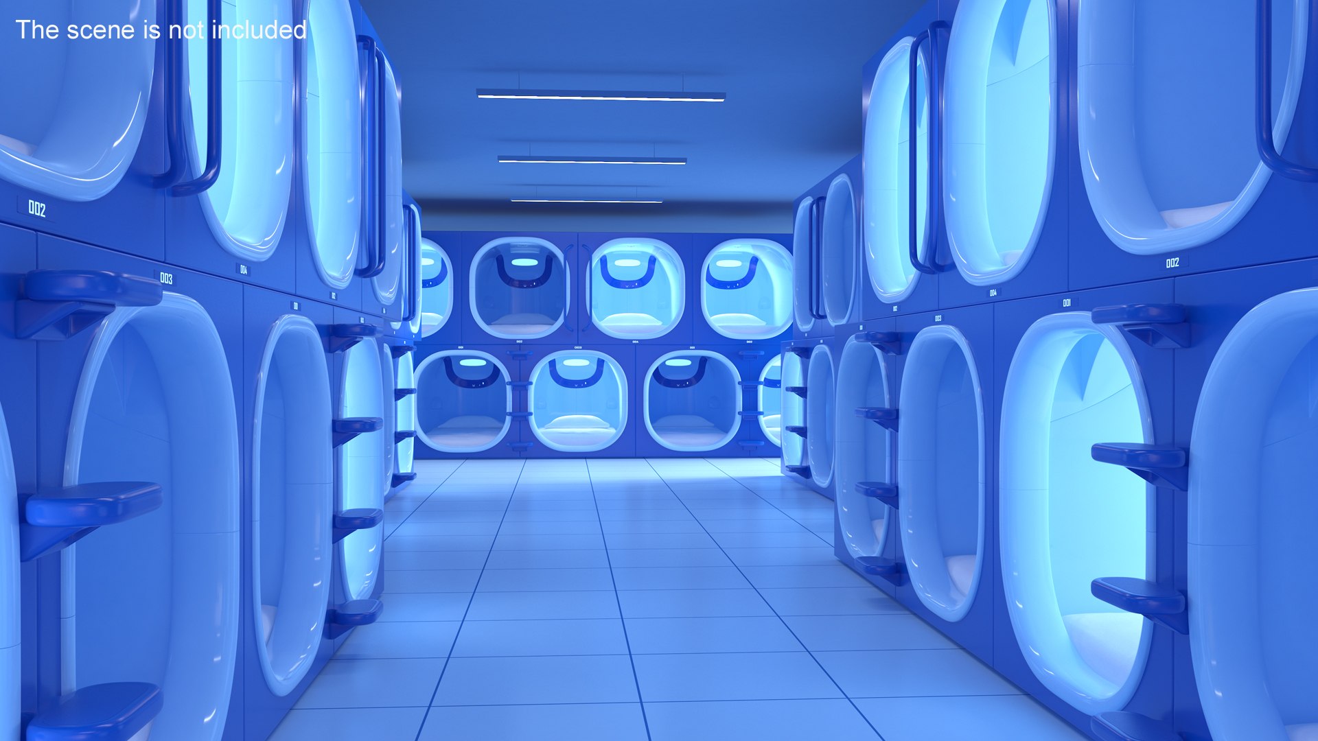 Capsule Hotel Blue Interior 3D - TurboSquid 2114146