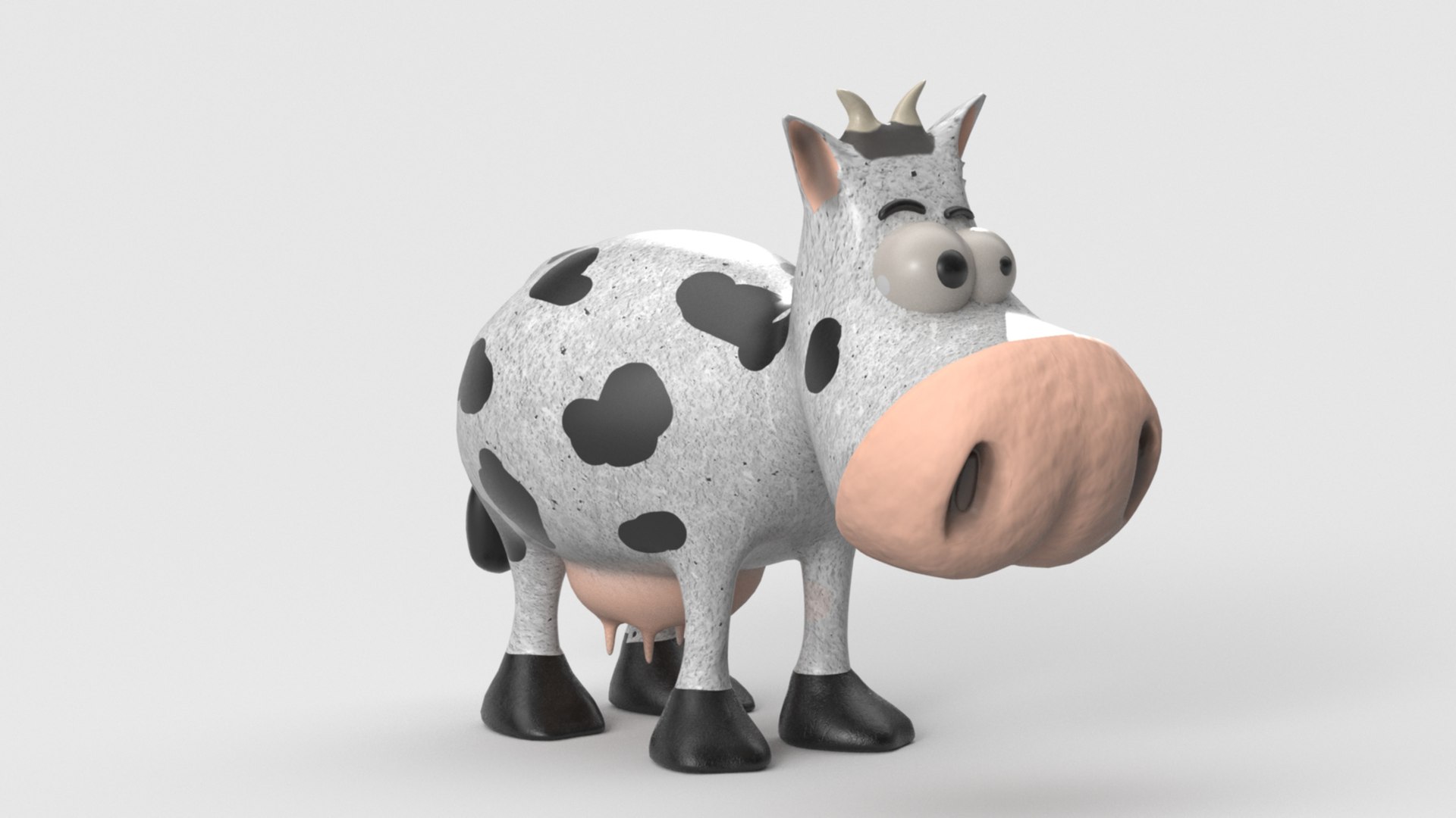 3D Animal Cartoon Cow - Low Poly Comic Unwapped 4K - TurboSquid 2003310