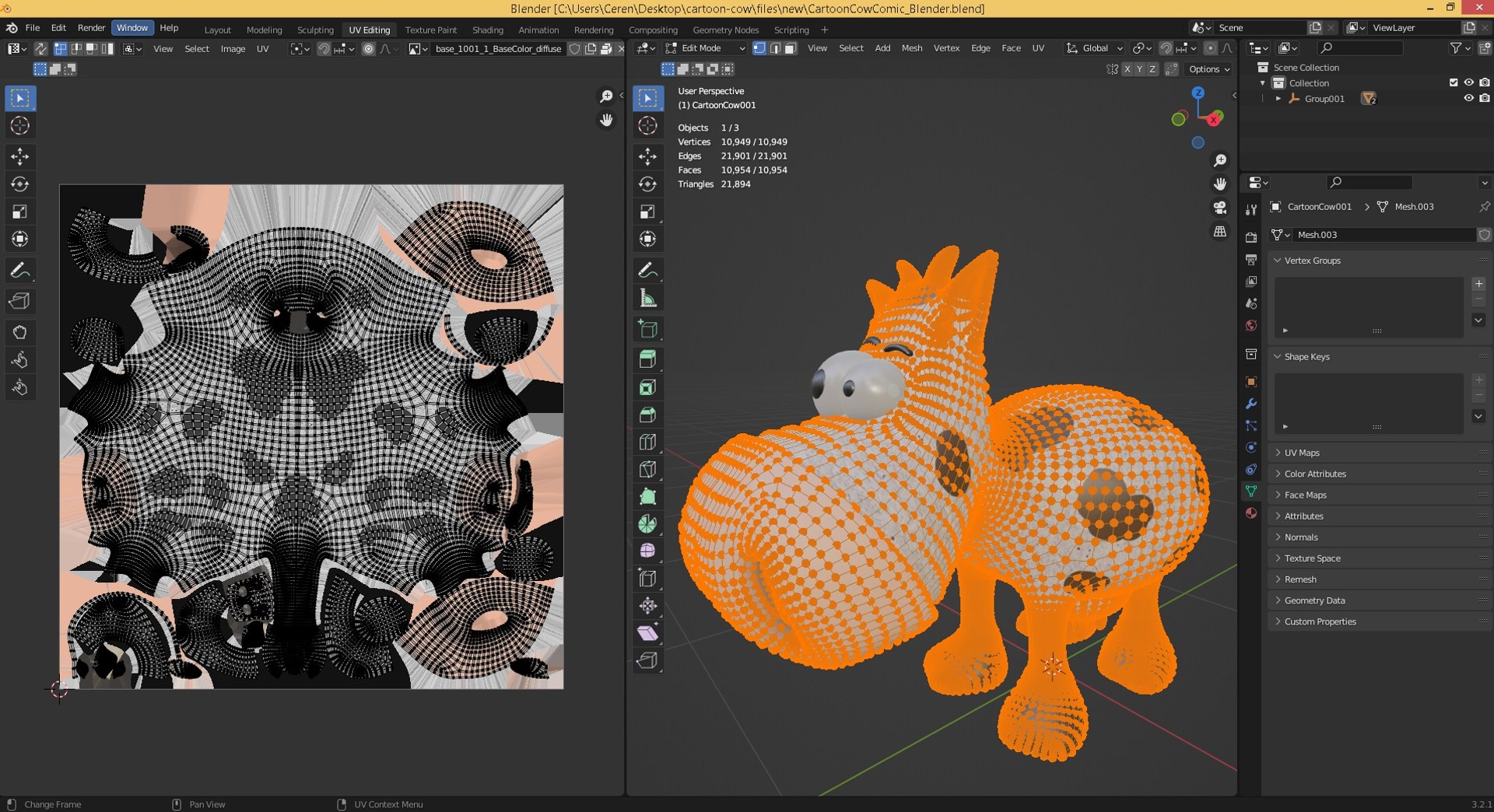 3D Animal Cartoon Cow - Low Poly Comic Unwapped 4K - TurboSquid 2003310