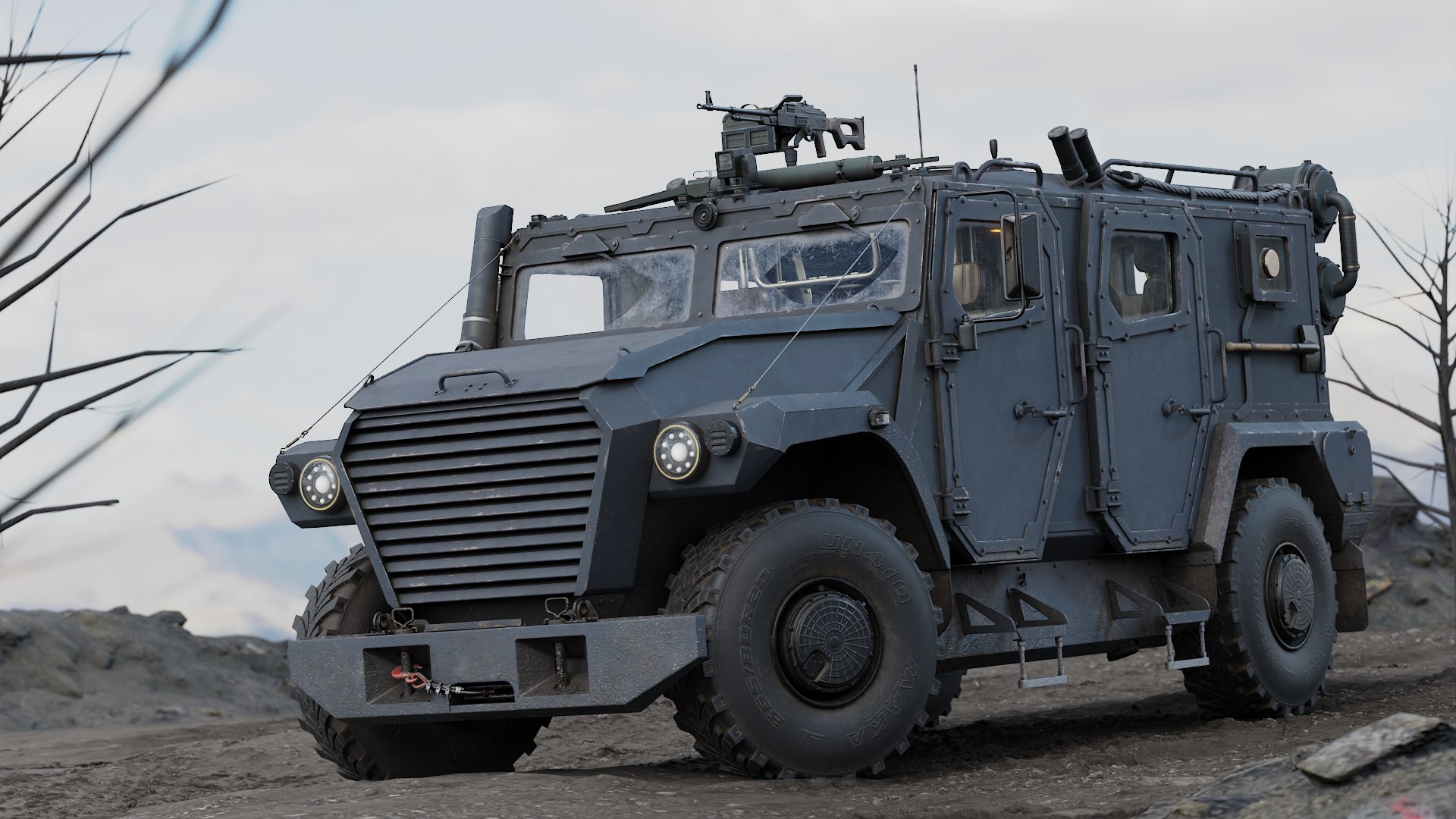 Rigged Military Armored Car with Interior model - TurboSquid 2157053