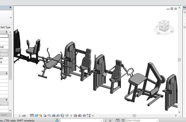 modelo 3d 16 Modelos Revit Familias para Gimnasio - TurboSquid 1331257