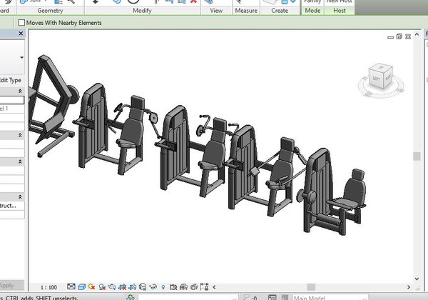 modelo 3d 16 Modelos Revit Familias para Gimnasio - TurboSquid 1331257