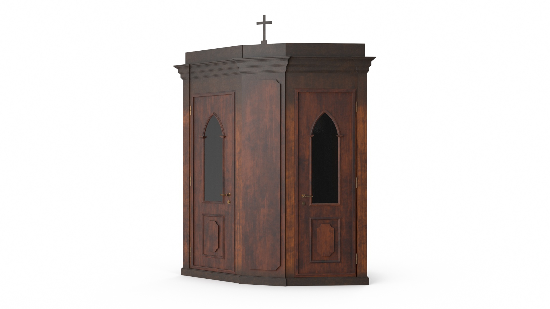 Classic Confessional Booth Dark Wood Model - TurboSquid 2240422