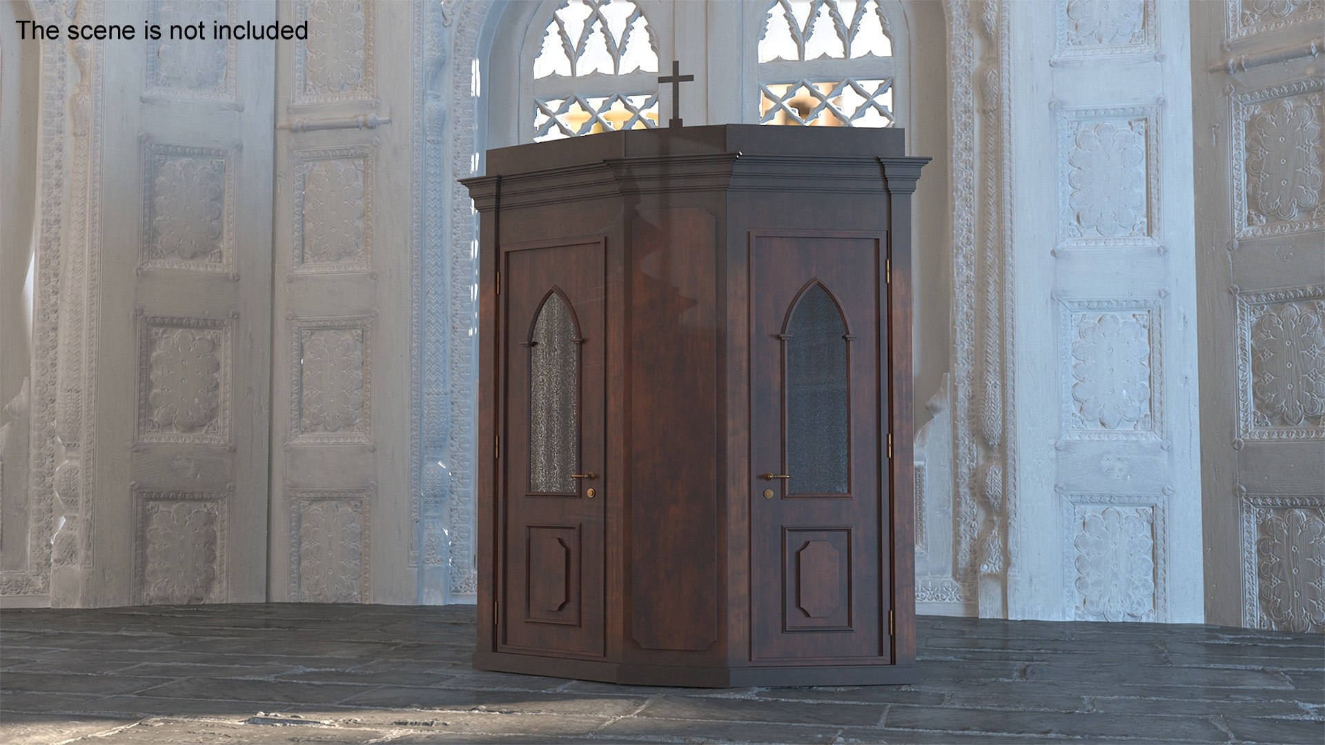 Classic Confessional Booth Dark Wood Model - TurboSquid 2240422