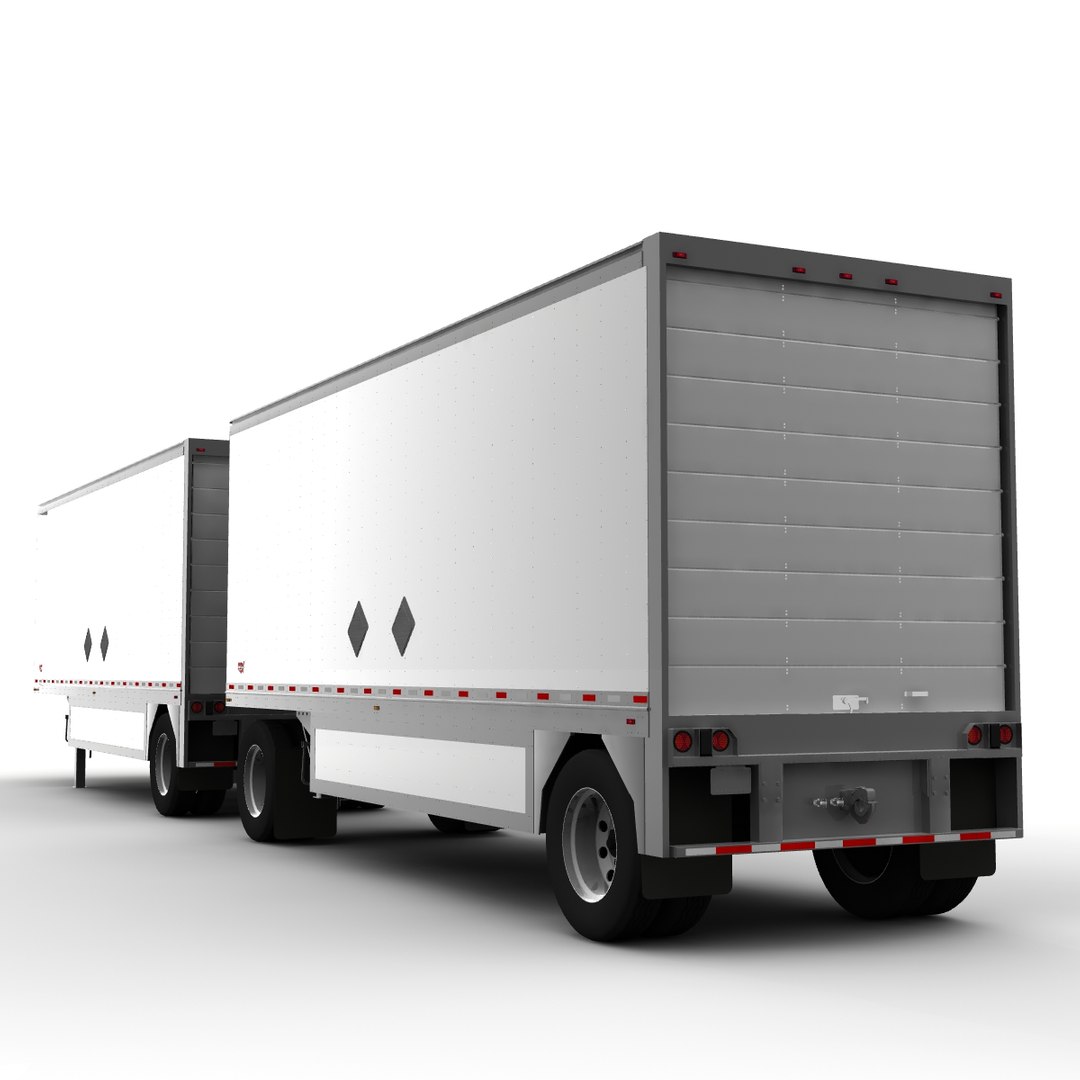 3d Model Double Pup Trailer 28ft