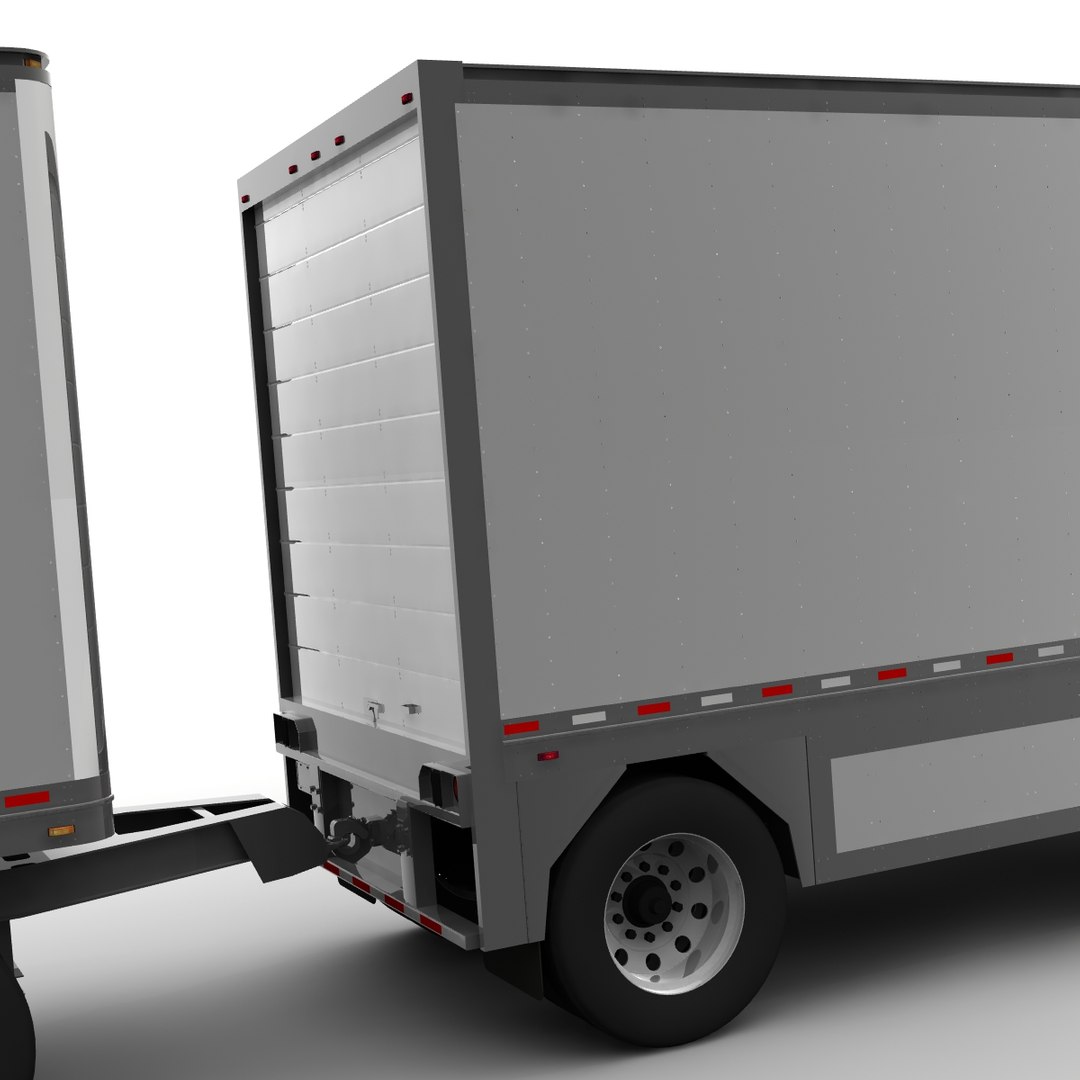 3d Model Double Pup Trailer 28ft