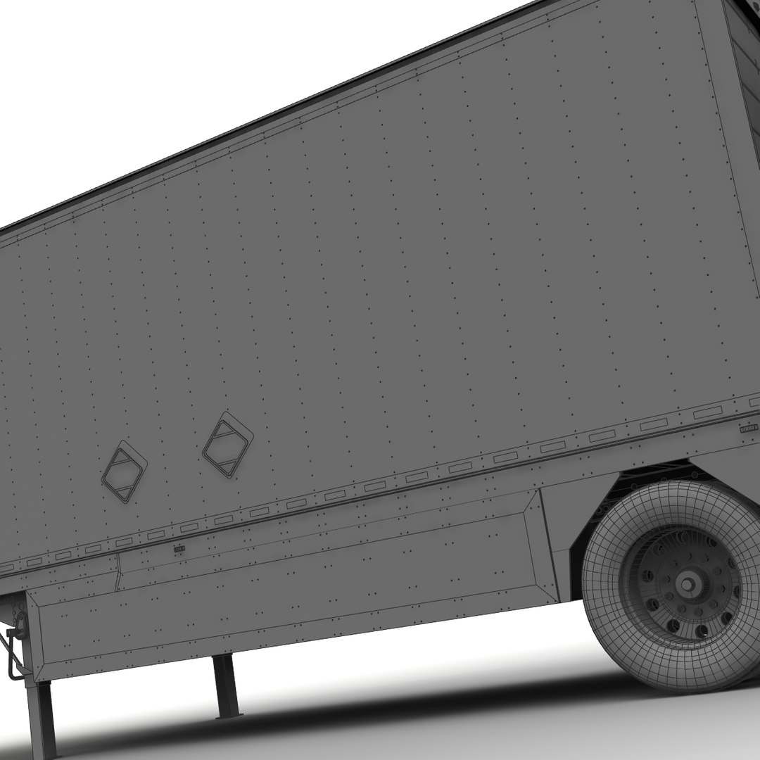 3d Model Double Pup Trailer 28ft