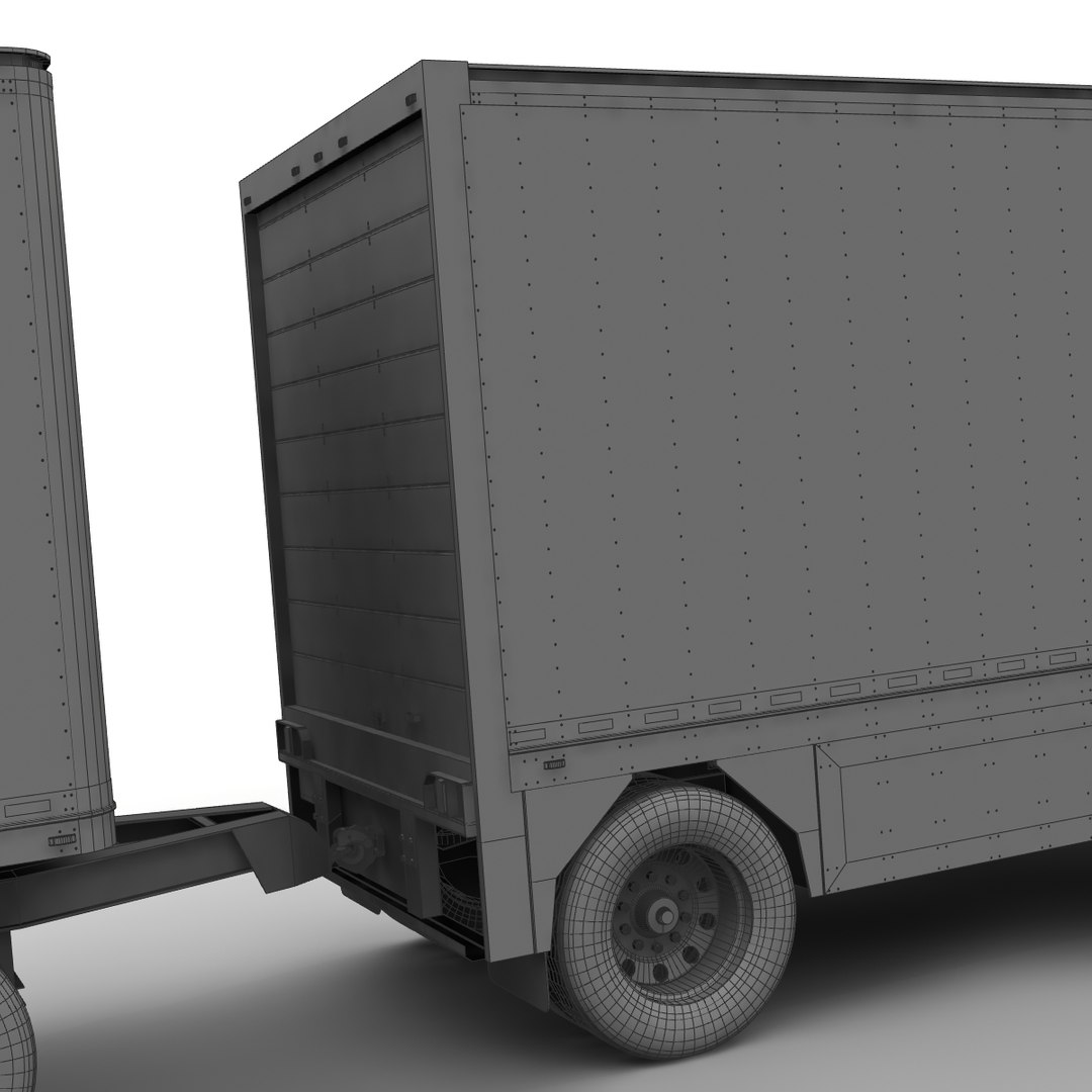 3d Model Double Pup Trailer 28ft